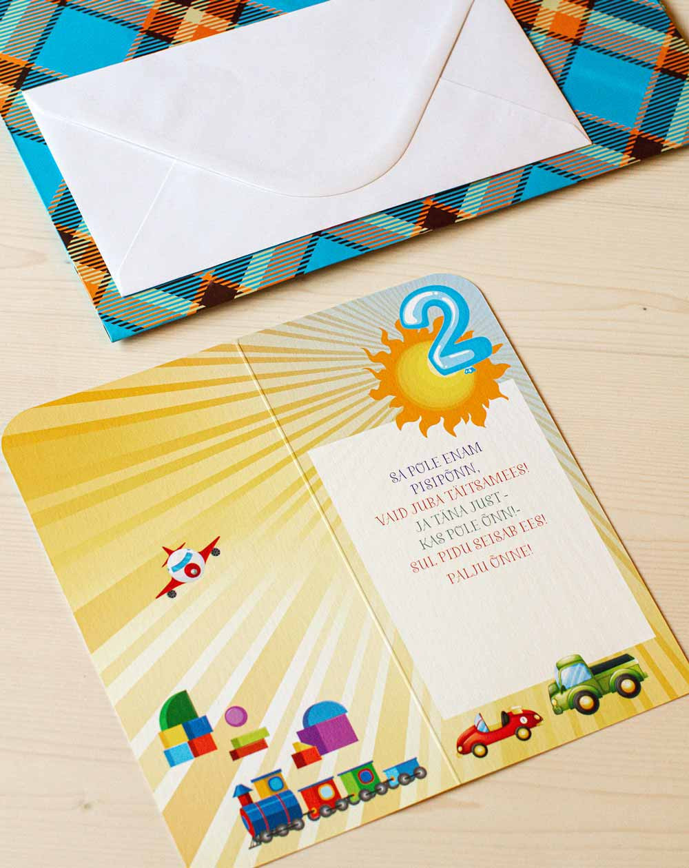 Card Number 2 Boy - Birthday cards for kids - Agapics