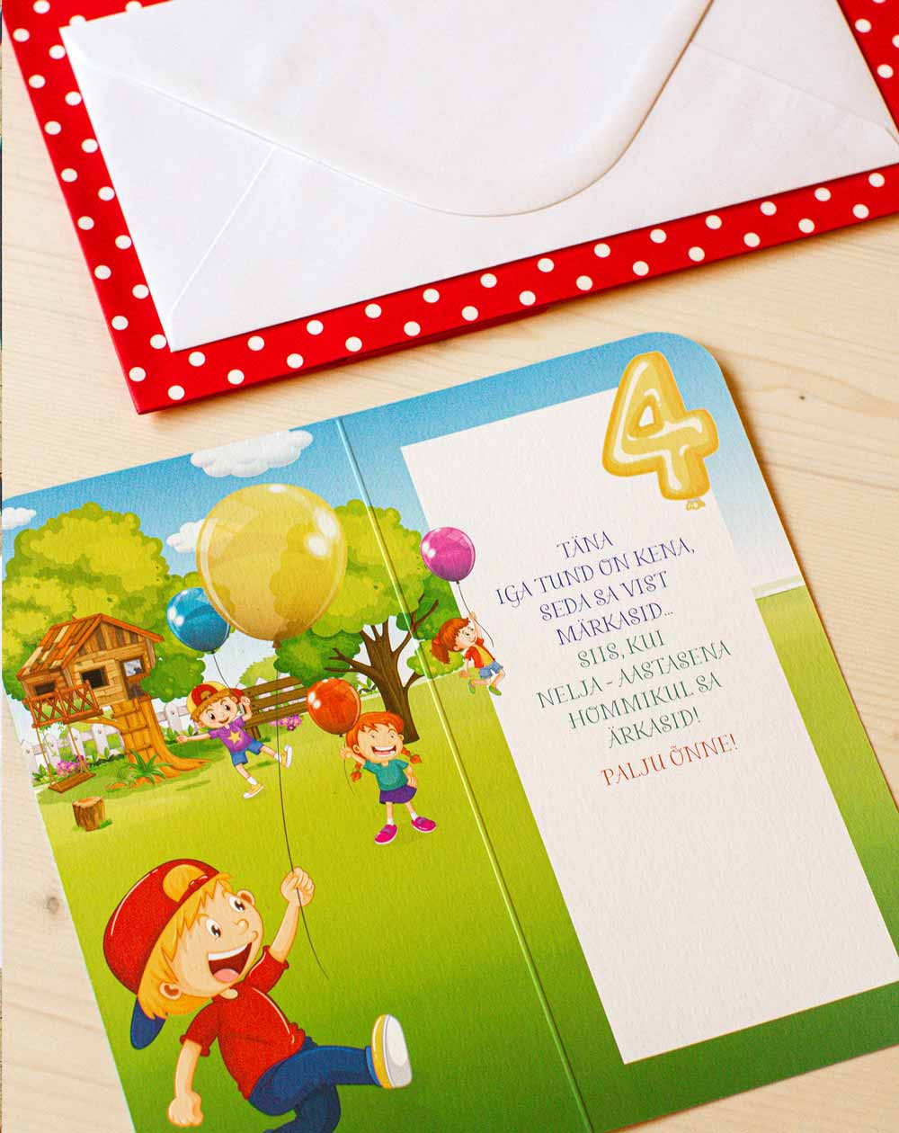 Card Number 4 Boy - Birthday cards for kids - Agapics