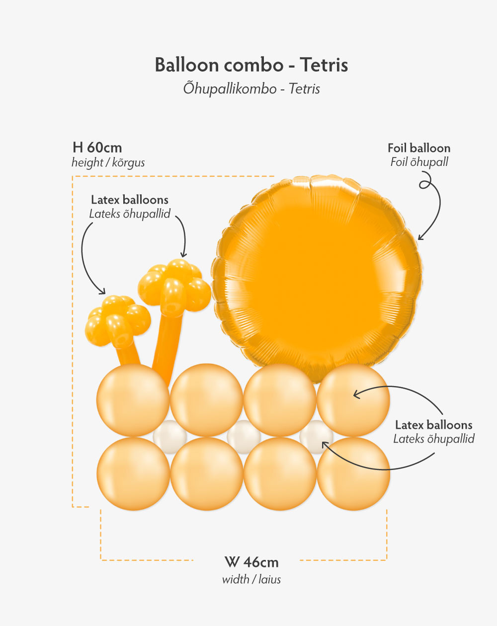 Balloons Happy Birthday Tetris - Agapics
